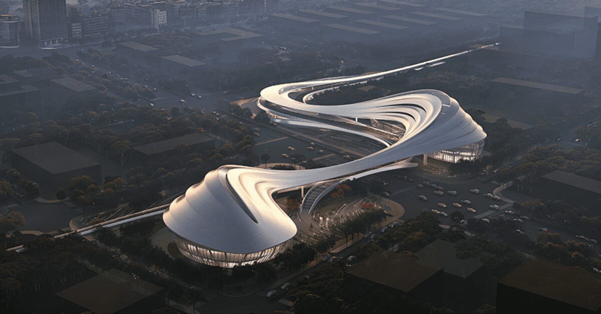 Exciting beginning of construction on the meandering Jinghe Art Centre ...