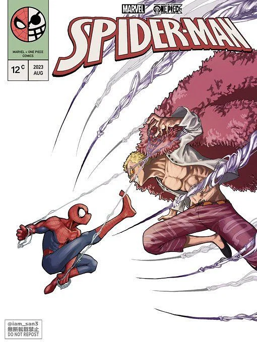 Spider-Man vs. Donquixote Doflamingo Fan Art: The Epic Collision of Two ...