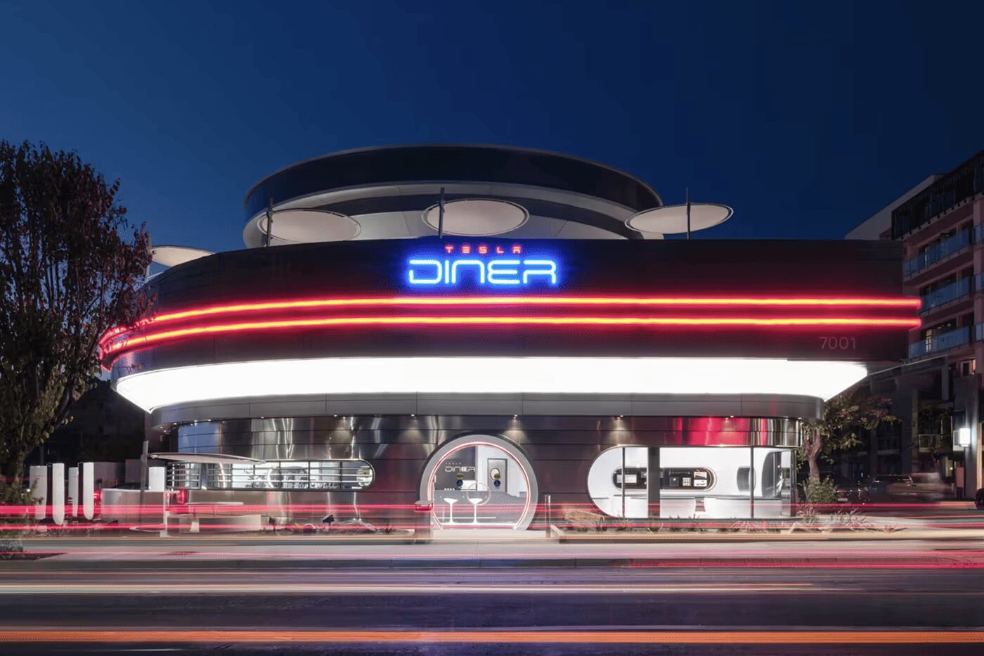 Tesla Diner Opens with Futuristic Retro Vibe - Magzoid Magazine